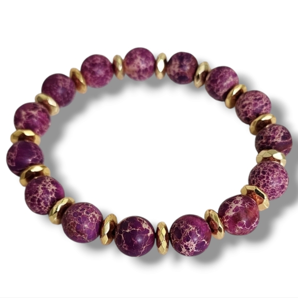 Hand Crafted | Jewelry | Mm Sedimentary Jasper Hematite Stretch Beaded ...